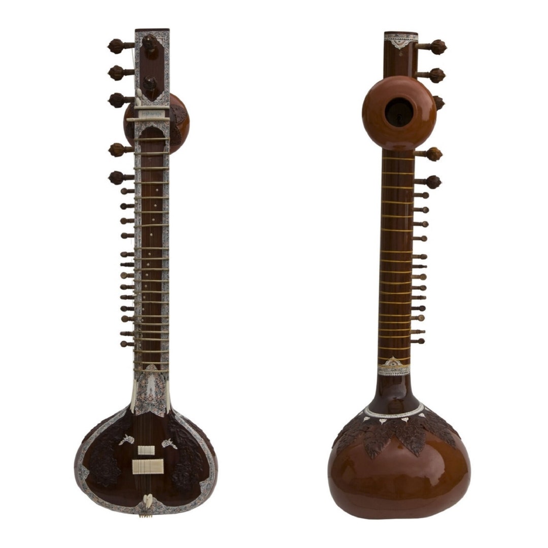 Sitar Professional Ravi Shankar Style Sitar Angur Patta Design Double ...