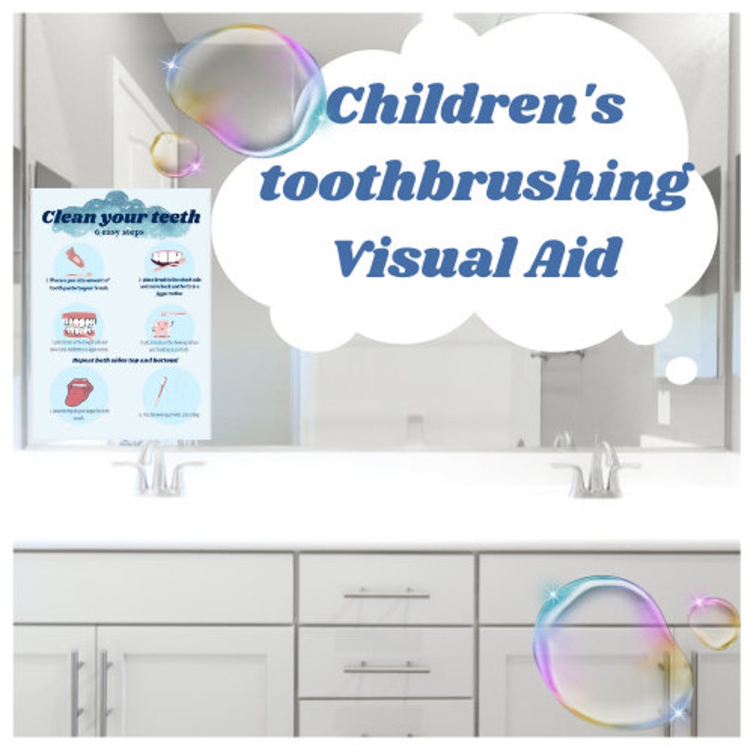 Children's Toothbrushing Visual Aid, Poster for Guidance. Digital ...