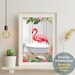 Adorable Flamingo in Tub Printable Wall Art Flamingo in Bathtub ...