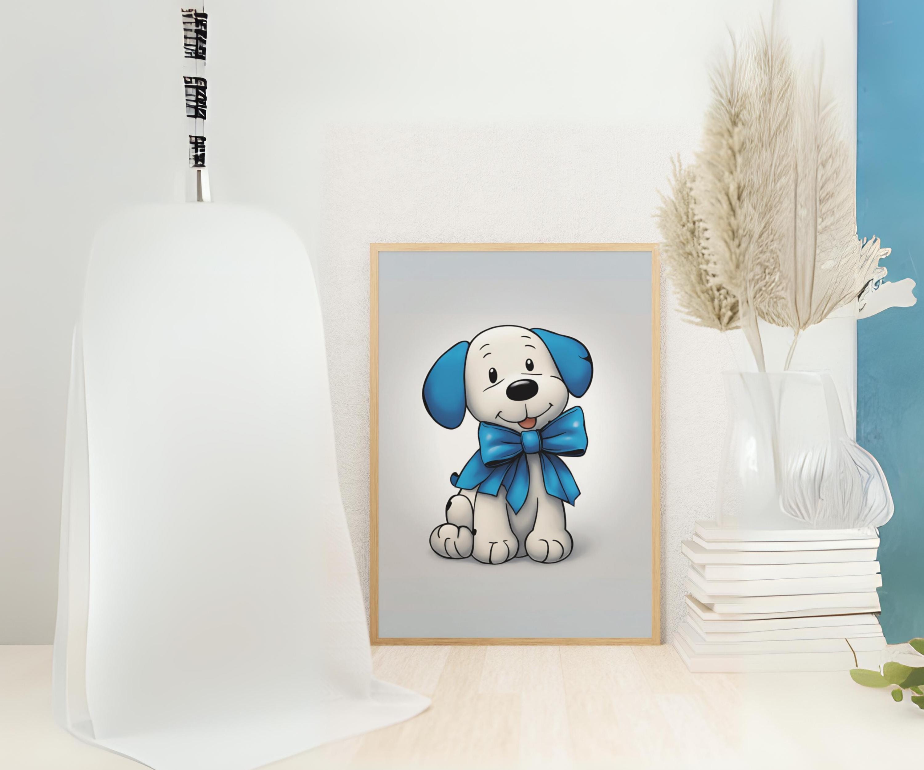 Cute Snoopy With Blue Bow Printable Wall Art |nursery Poster |snoopy ...