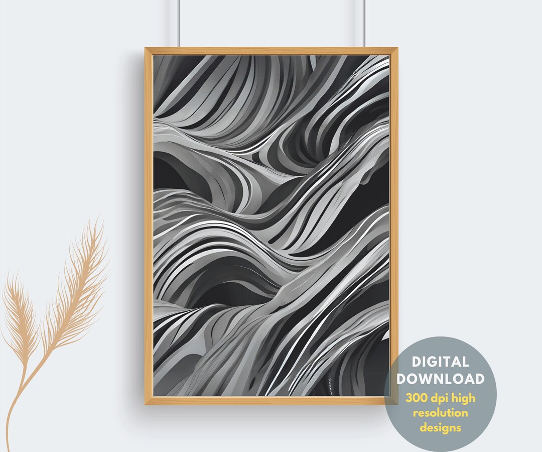 Black Parametric Wall Art | Parametric Print | Aesthetic Home Decor ...