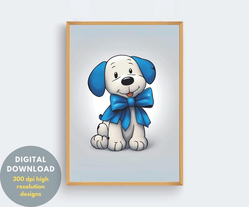 Cute Snoopy With Blue Bow Printable Wall Art |nursery Poster |snoopy ...