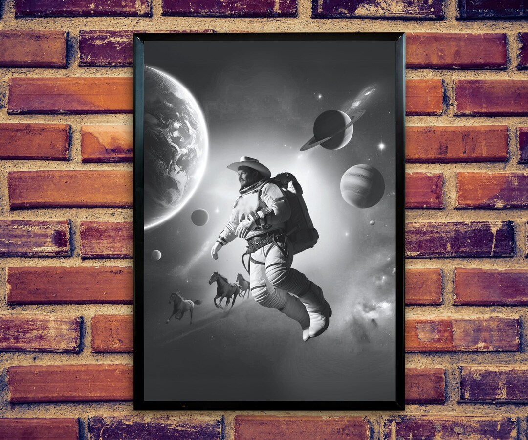 Cowboy Astronaut Printable Wall Art | Cowboy in Space | Cowboy Poster ...