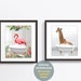 Adorable Flamingo in Tub Printable Wall Art Flamingo in Bathtub ...