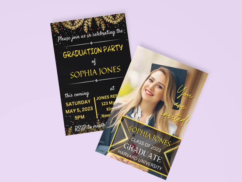 Graduation Party Invitation Template Editable Graduation - Etsy