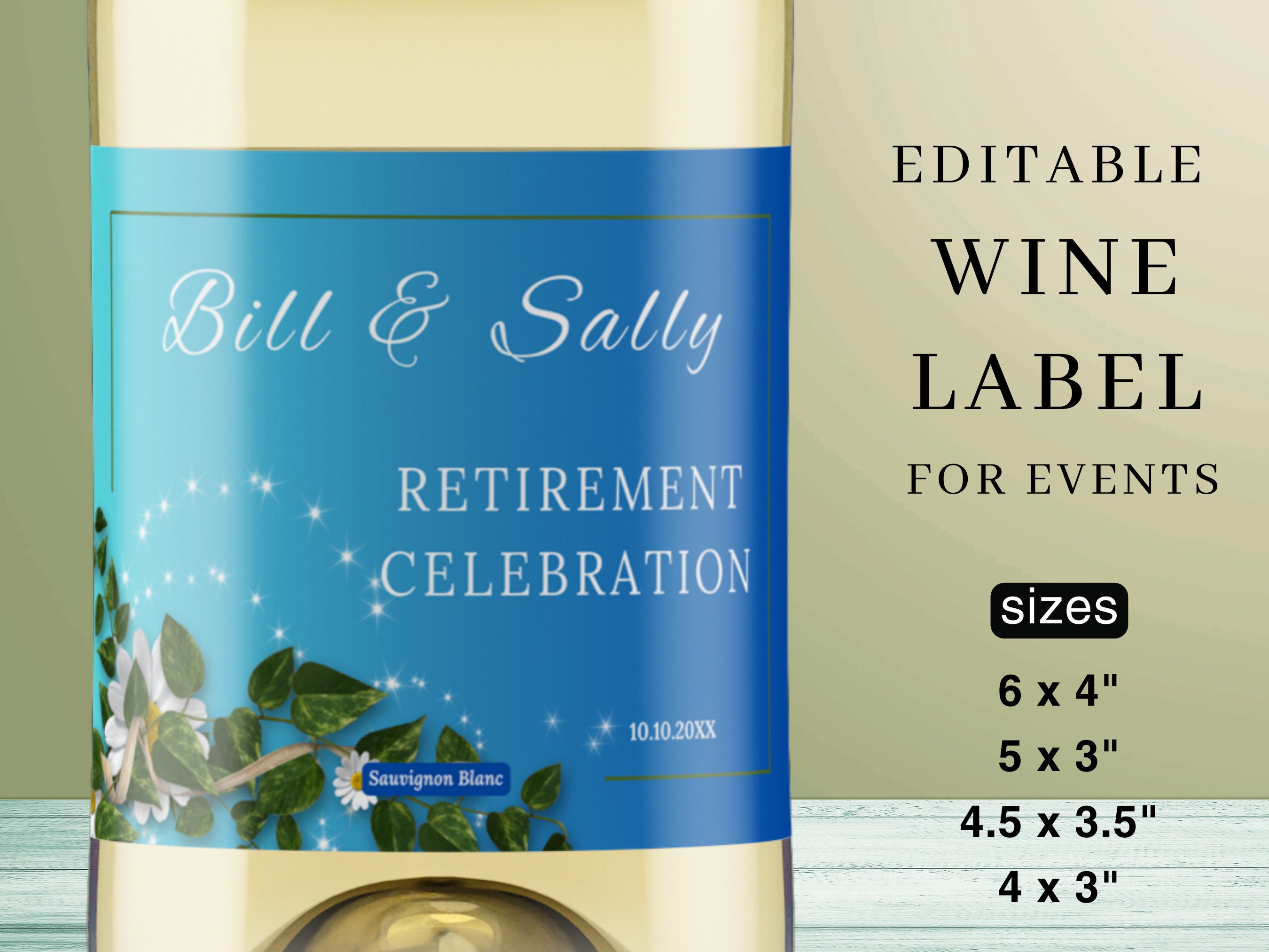 Editable Wine Label for Events luciole Graduation Wedding Wine Label ...