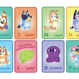 Bluey Alphabet Flashcards Instant Download - Etsy