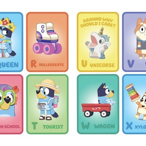 Bluey Educational Flashcards Bundle counting Numbers 1-10, Alphabet A-Z ...