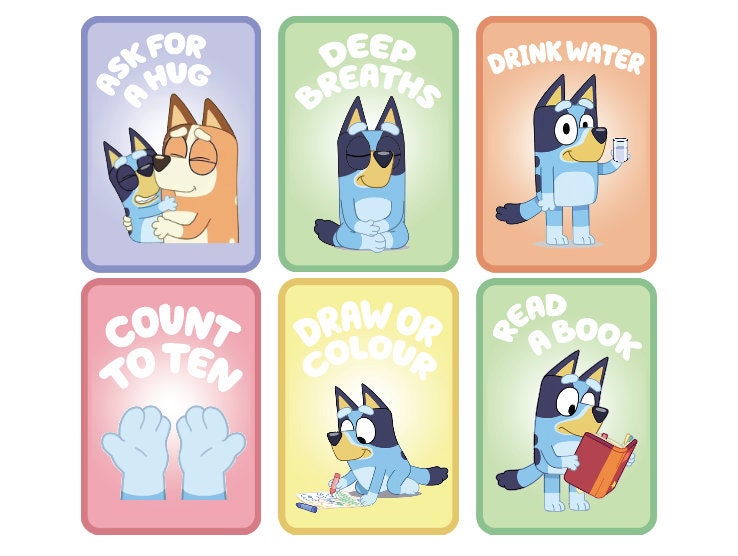 Bluey Calming Techniques Flashcards Instant Download - Etsy