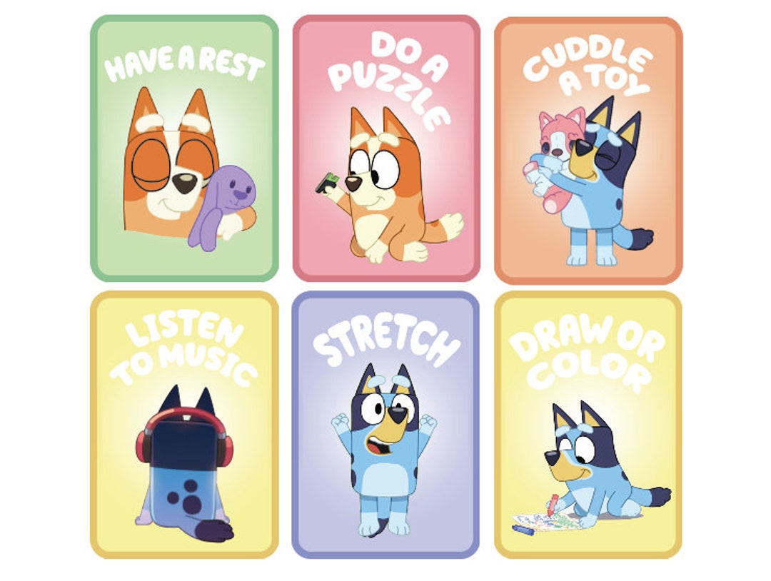 Bluey Calming Techniques Flashcards Instant Download - Etsy