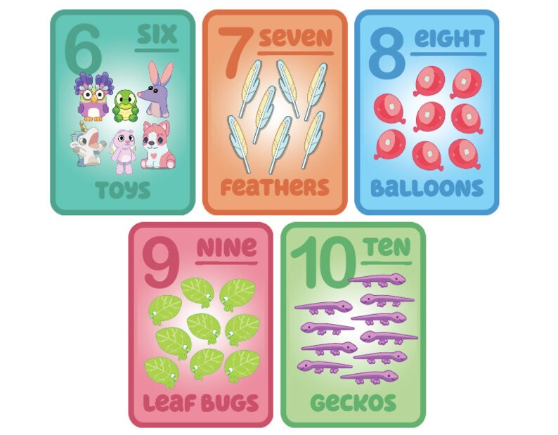 Bluey Number Flashcards Contando 1-20 / Descarga instantánea - Etsy México