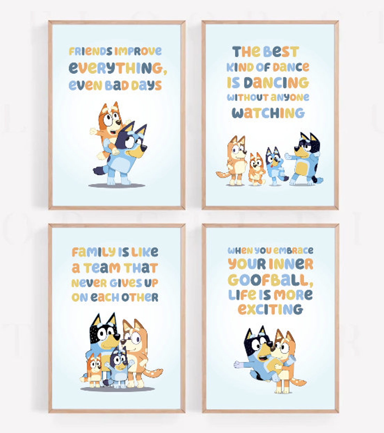 Bluey Quote Wall Art for Nursery/classroom Set of 4 Instant - Etsy UK