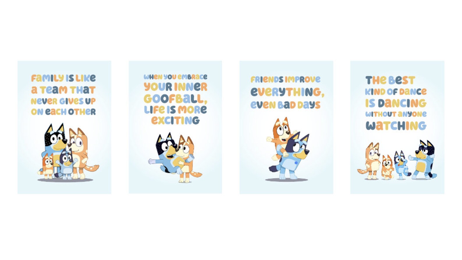 Bluey Quote Wall Art for Nursery/classroom| Set of 4 Instant Download ...