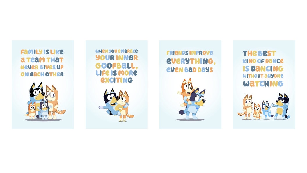 Bluey Quote Wall Art for Nursery/classroom Set of 4 Instant - Etsy UK