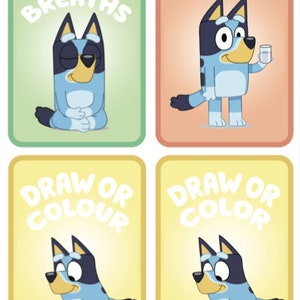 Bluey Educational Flashcards Bundle counting Numbers 1-10, Alphabet A-Z ...