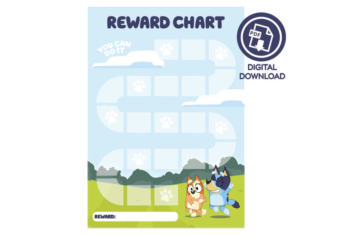 Bluey Kids Reward Chart Chore Tracker | Instant Download - Etsy
