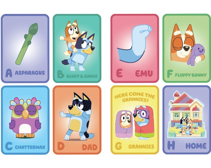 Bluey Alphabet Wall Art for Nursery/classroom Instant Download - Etsy ...