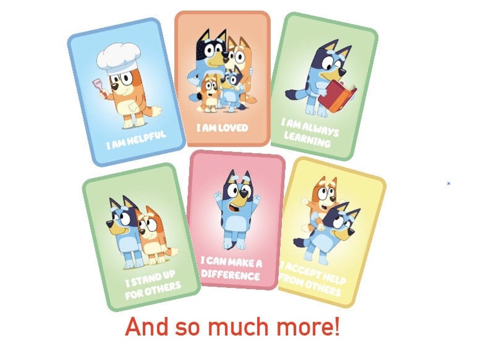 Bluey Affirmation Flashcards Instant Download - Etsy Canada