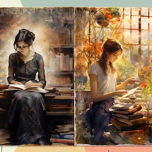 Librarian Library Themed Junk Journal Page, Book Lover Bundle, Literary ...