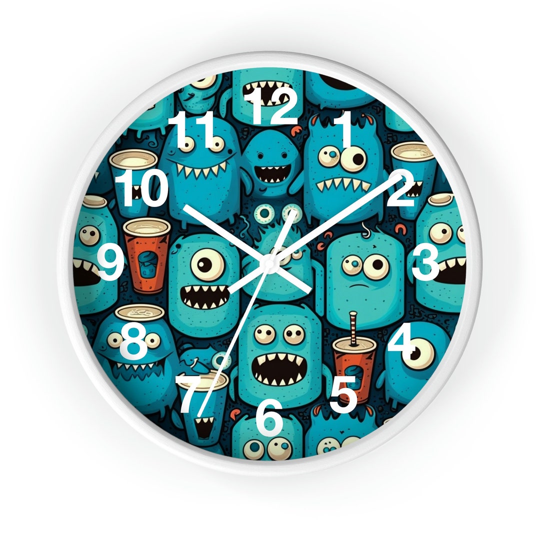 Monsters Clock, Monsters at Movies Clock Gift, Silent Wall Clock, Home ...