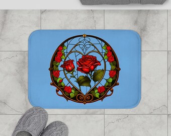 Rose Sticker Rose Stained Glass Window Sticker Flowers - Etsy