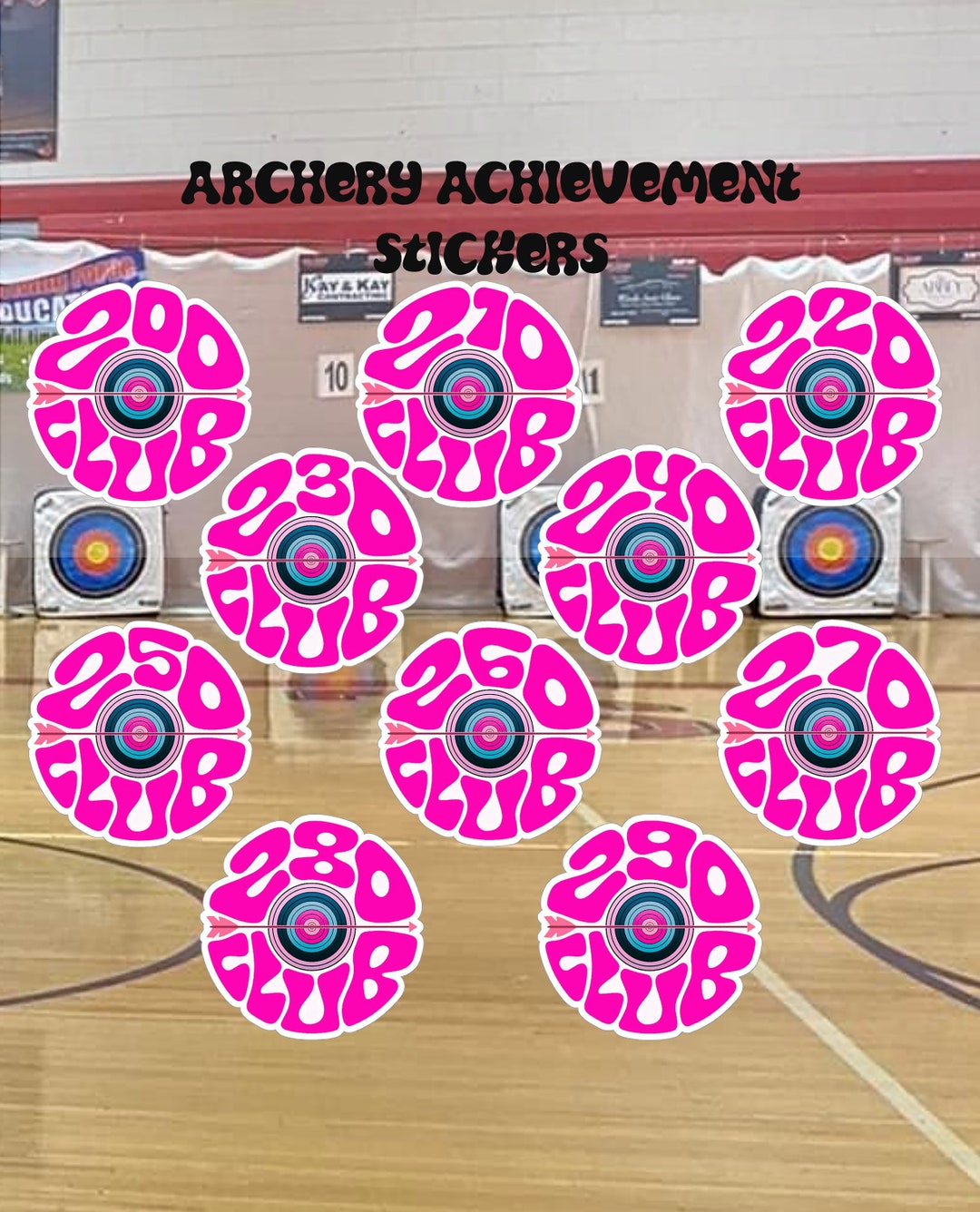 Archery Sticker, Hot Pink Achievement Award Stickers, Archery ...