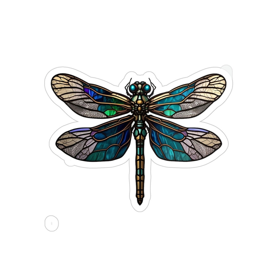 Dragonfly Sticker, Dragonfly Vehicle Sticker, Stained Glass Window ...