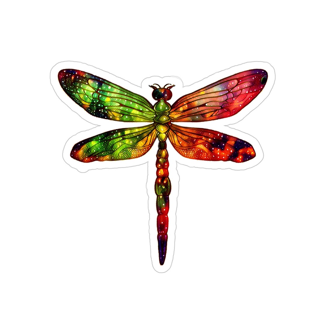 Dragonfly Sticker, Dragonfly Vehicle Sticker, Stained Glass Window ...