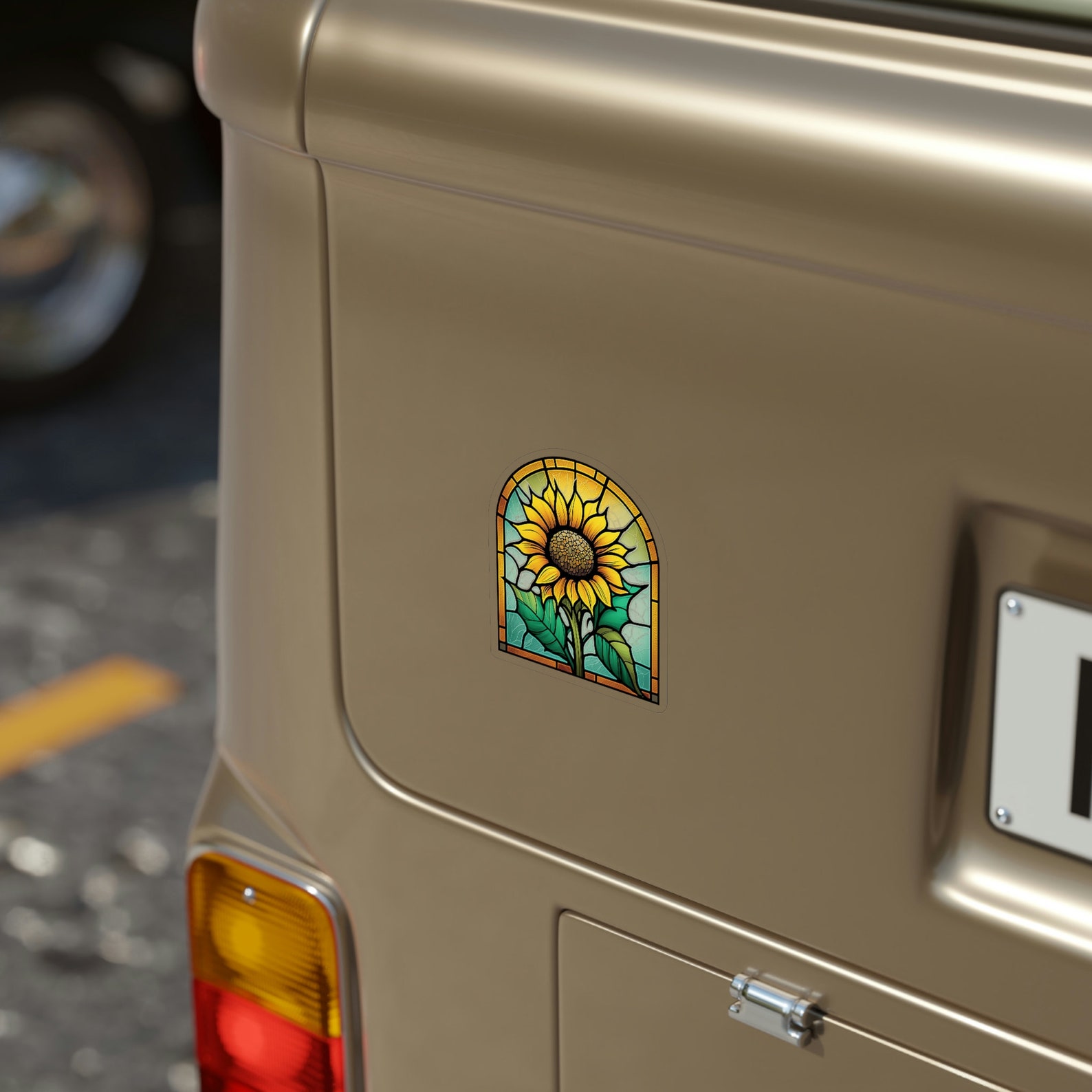 Sunflower Sticker, Flower Stained Glass Window Sticker, Flowers Sticker ...