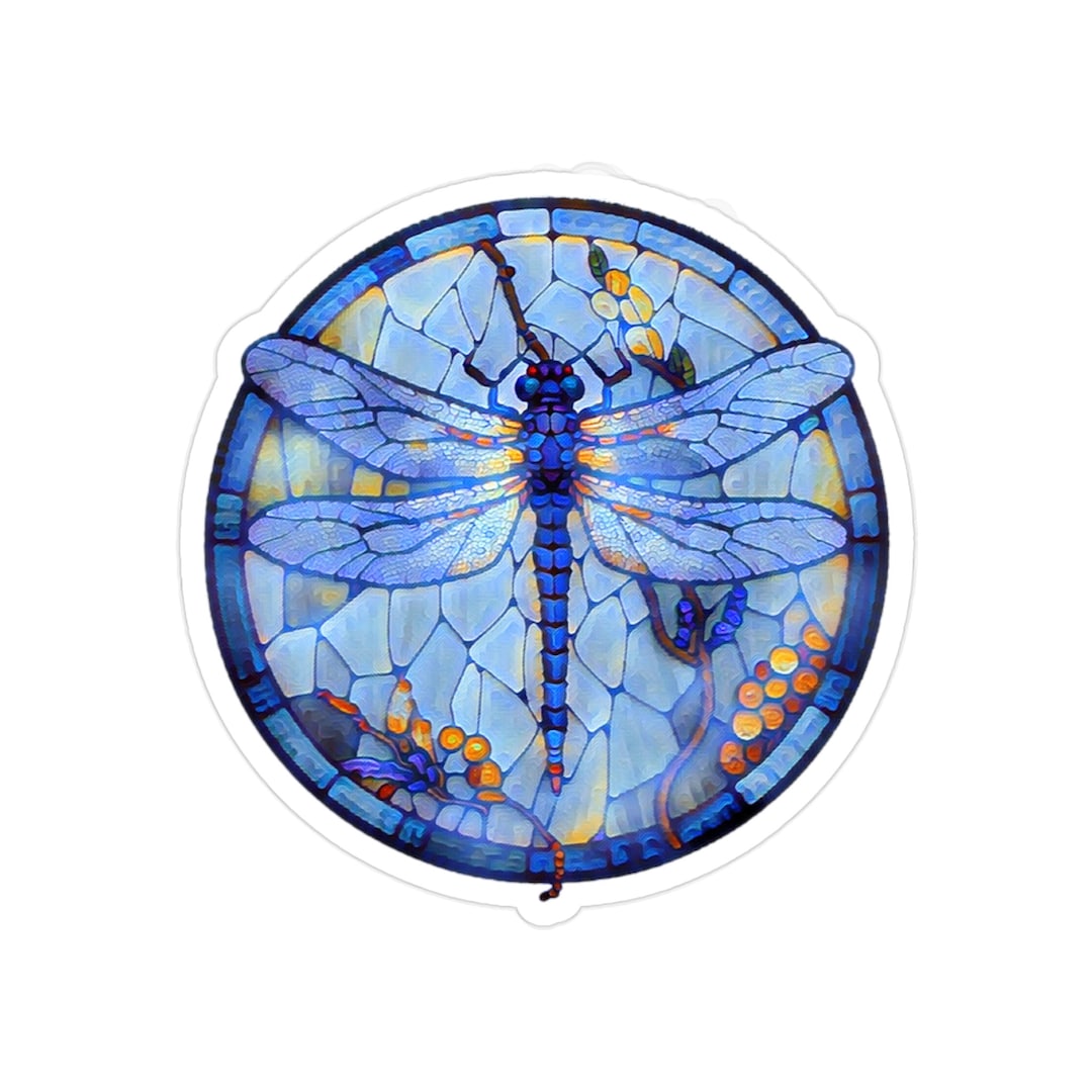 Dragonfly Sticker, Dragonfly Vehicle Sticker, Stained Glass Window ...