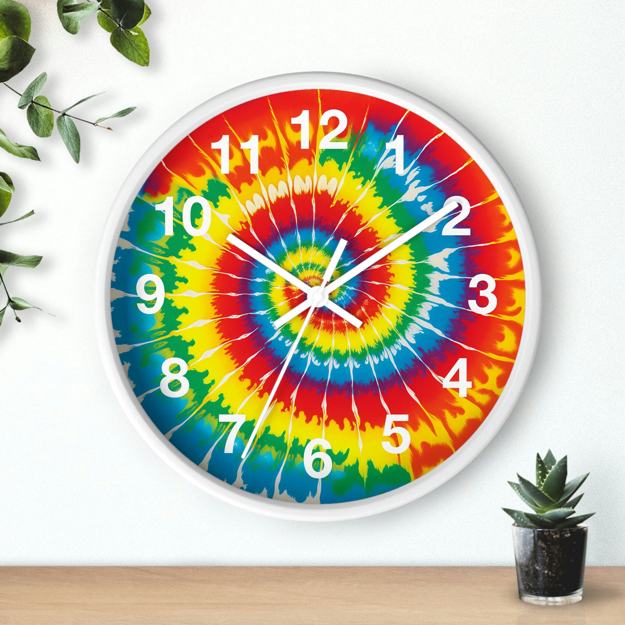 Tie-dye Wall Clock Hippie Clock Peace and Love Clock Clock - Etsy
