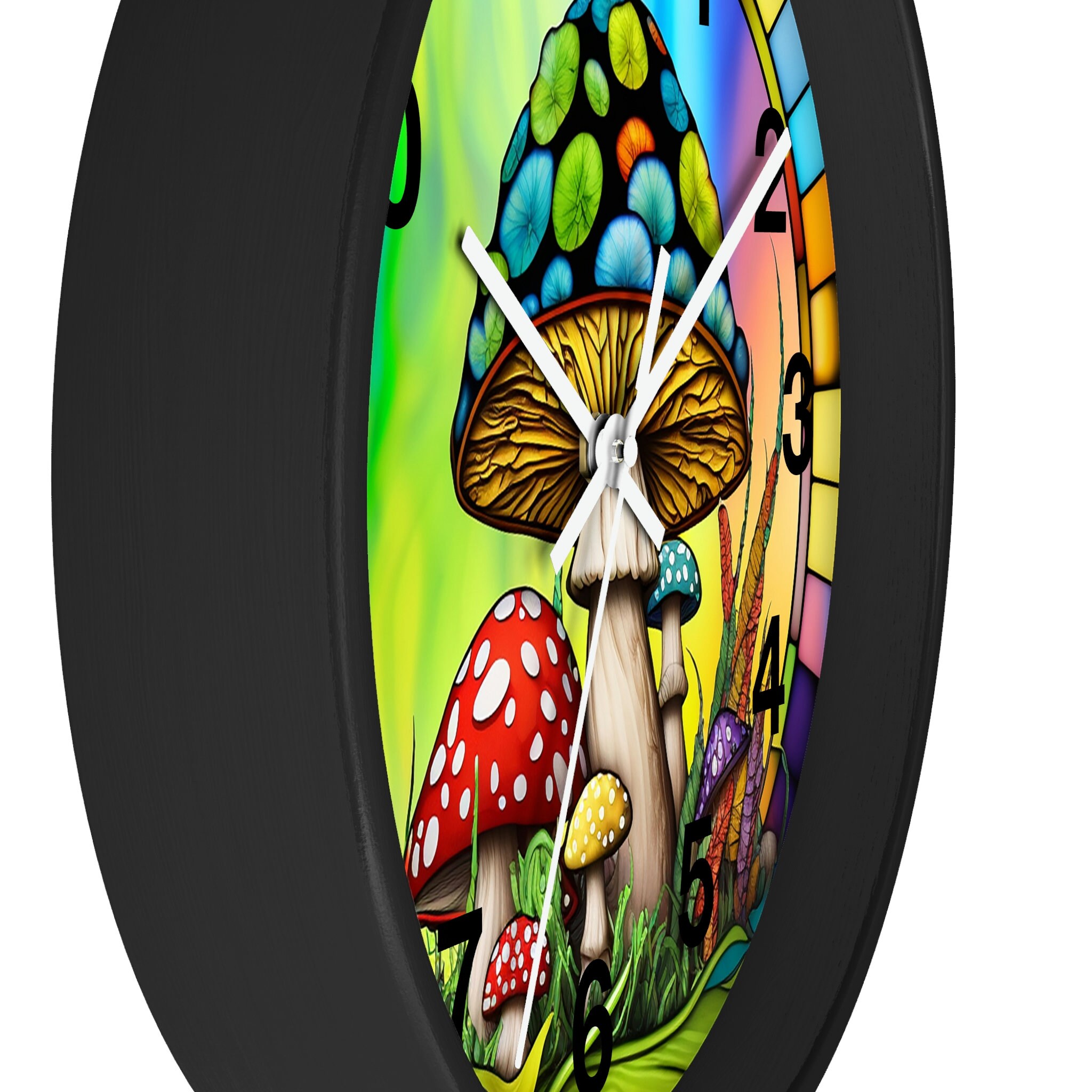Mushroom Clock, Unique Clock Gift, Stained Glass Window Design, Home ...