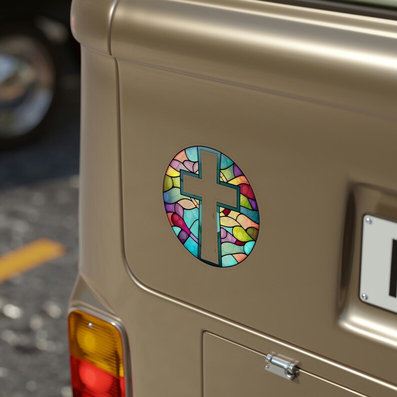 Cross Sticker Cross Vehicle Sticker Stained Glass Window - Etsy