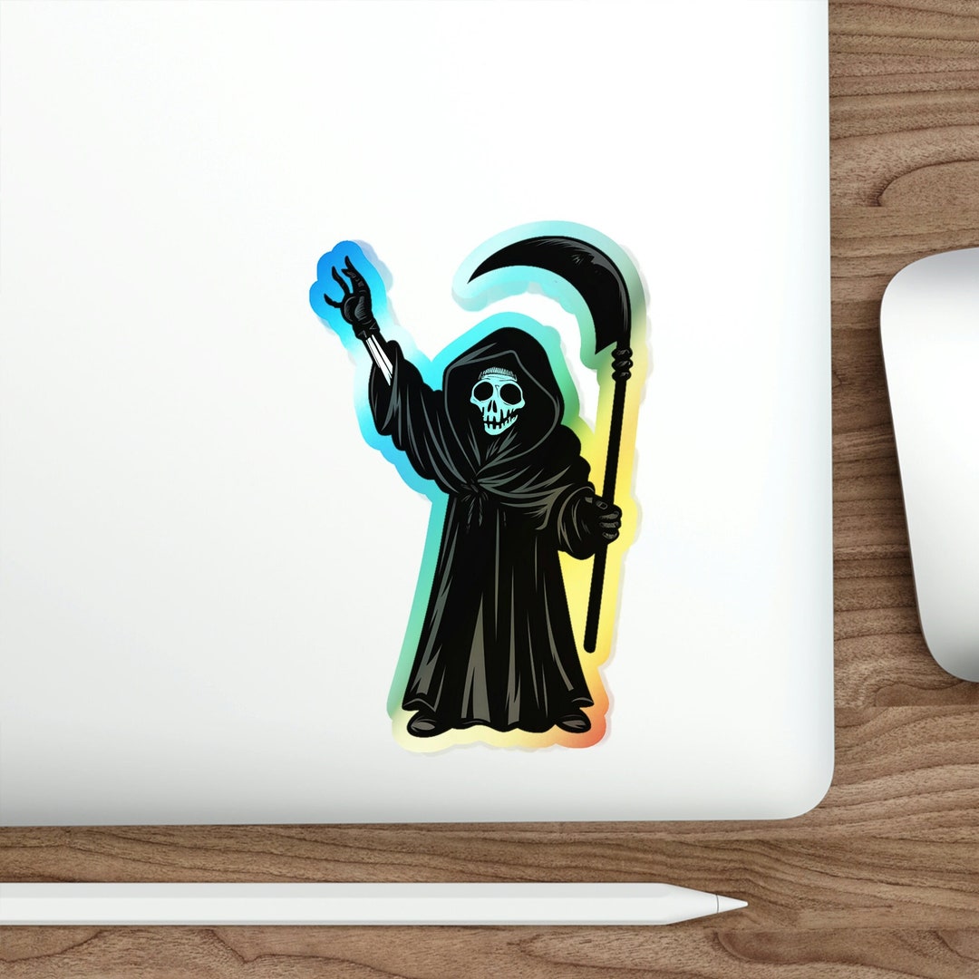 New Grim Reaper Holographic Die-cut Sticker Gothic Sticker - Etsy