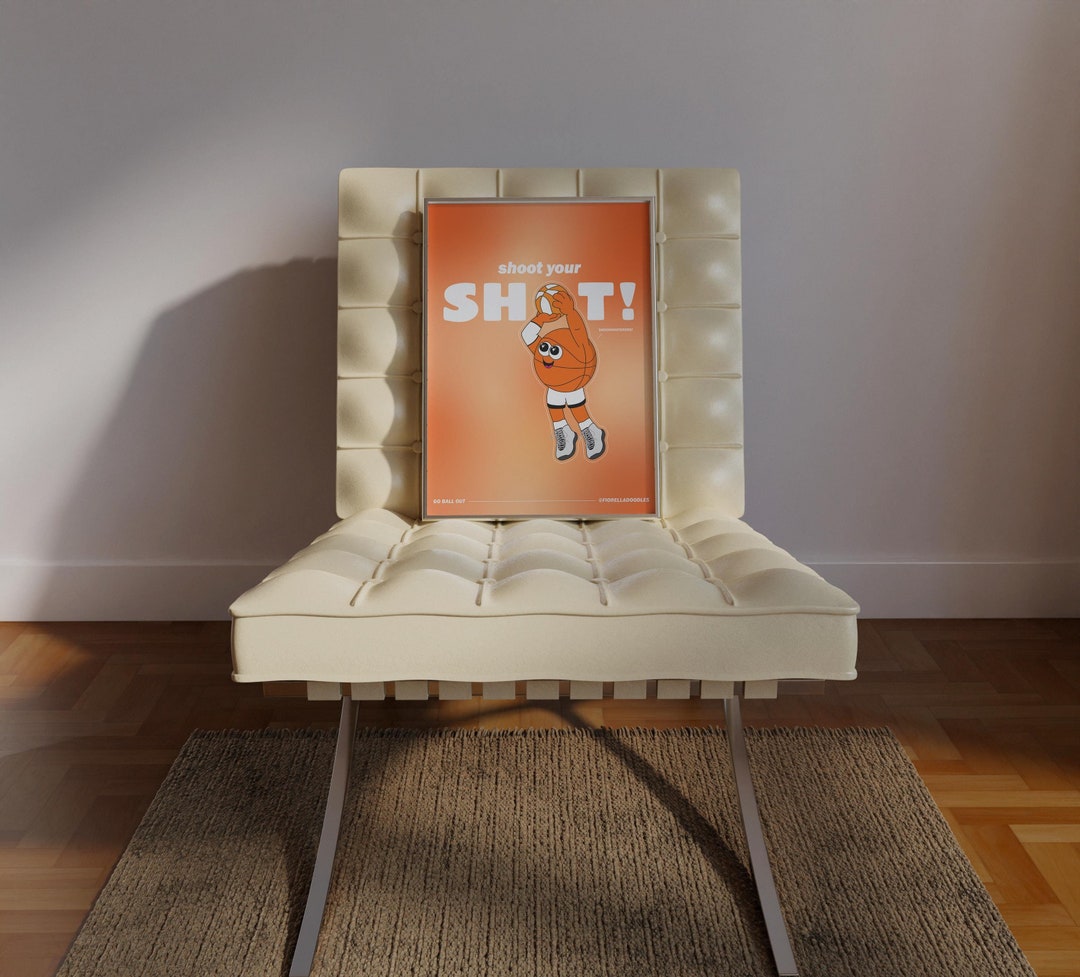 Shoot Your Shot Retro Basketball Art Print Poster Wnba Nba Playoffs - Etsy