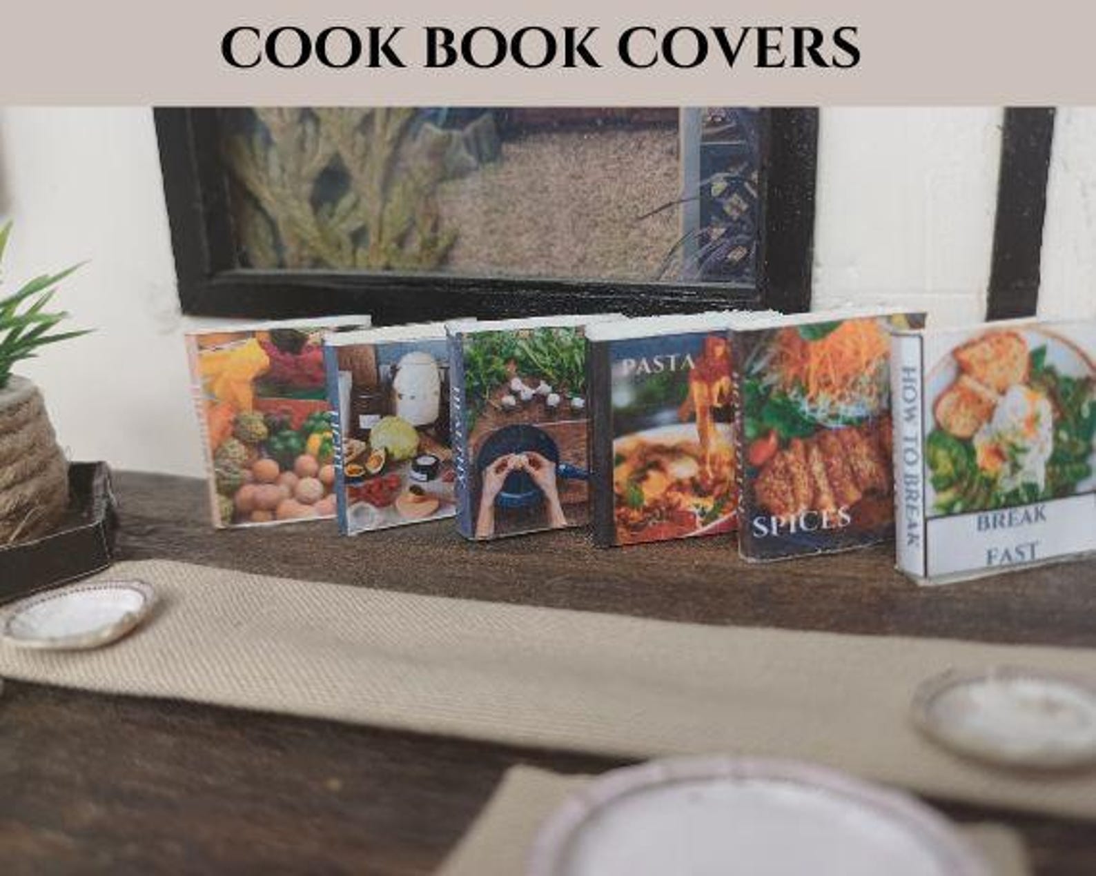 Printable Miniature Dollhouse Cooking Book Covers 1.12th Scale 11 Mixed ...