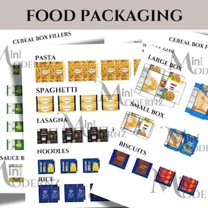 Miniature Printable Food Packaging Collection | Dollhouse Mini Shopping ...