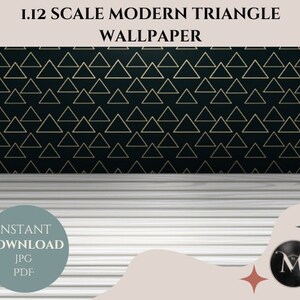Printable Miniature Modern Triangle Wallpaper 112 Scale Dollhouse ...