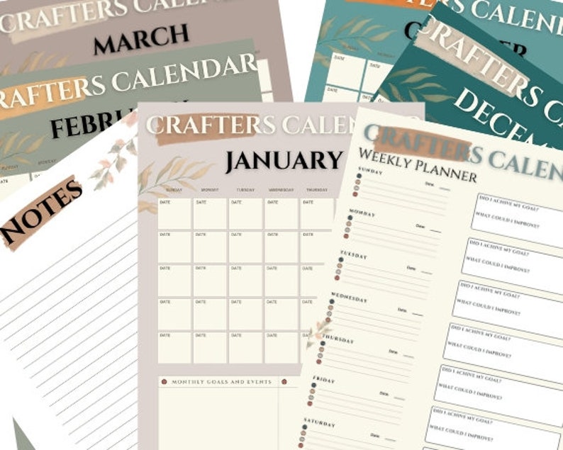 Digital and Printable Crafters and Creators Weekly Planner Yearly ...
