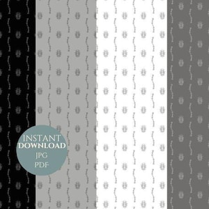 Printable Dollhouse Modern Miniature Floral Wallpaper Pattern 4 Shades ...