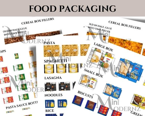 Miniature Printable Food Packaging Collection | Dollhouse Mini Shopping ...