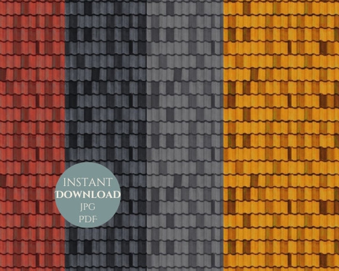 Printable Miniature Dollhouse Unique Roof Slates for 1.12 Scale Modern ...