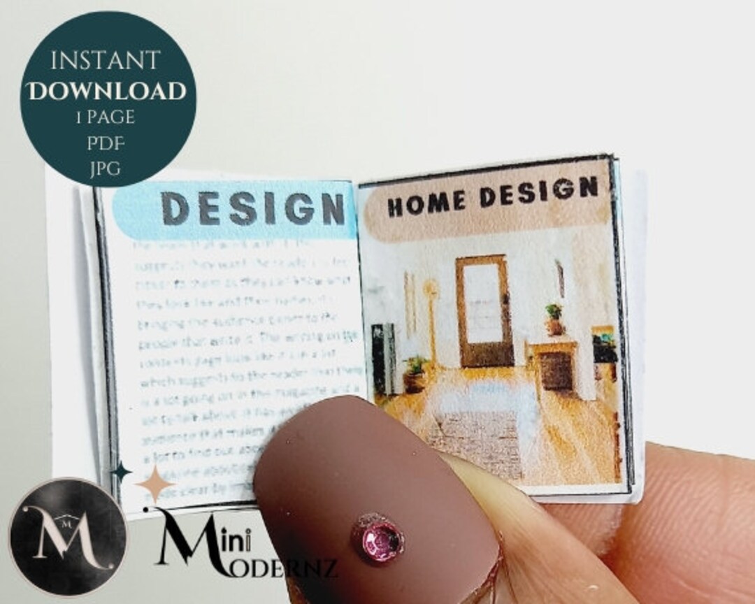 Miniature Printable Small Modern Home Decoration 1 Page Digital ...