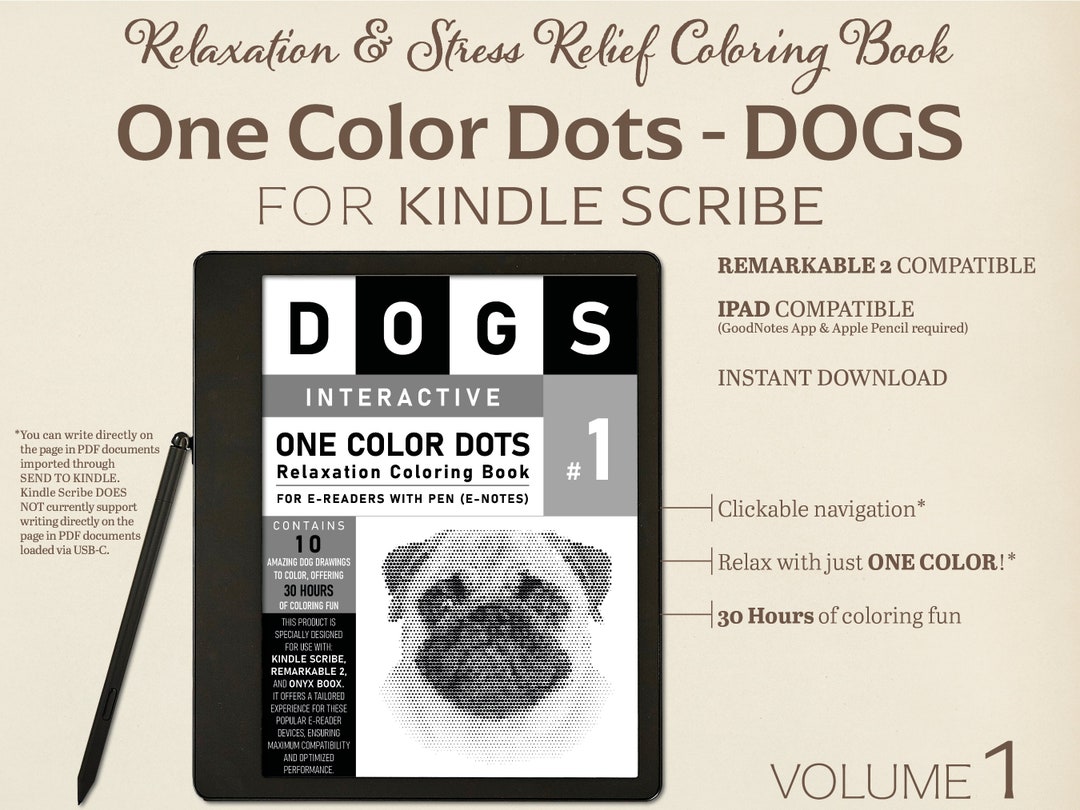 One Color Dots - DOGS | Coloring Book for Kindle Scribe | Volume 1 ...