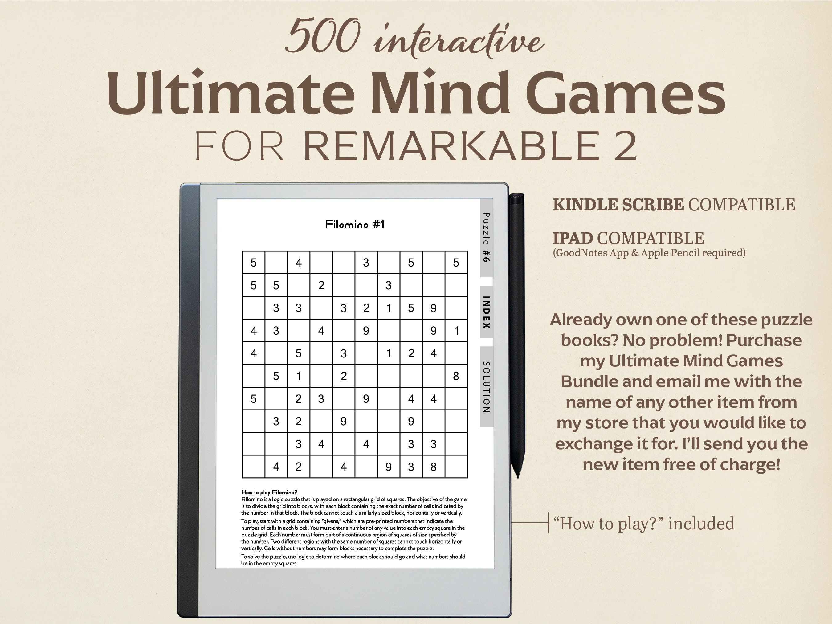 Ultimate Mind Games Bundle for Remarkable 2 500 Logic - Etsy