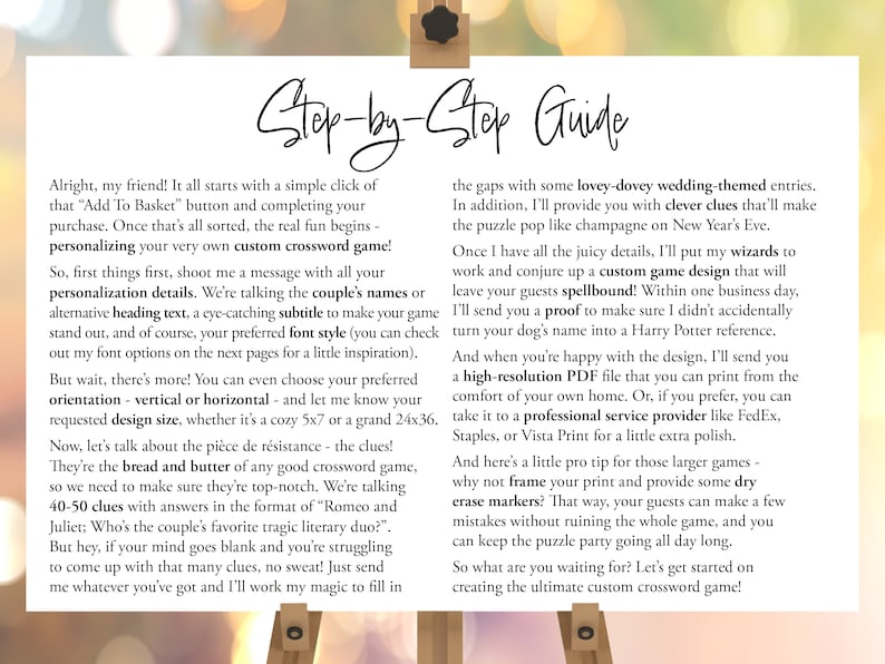 Custom Wedding Crossword Giant Sip and Solve Minimalist Crossword Sip ...