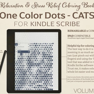 One Color Dots - CATS | Coloring Book for Kindle Scribe | Volume 1 ...