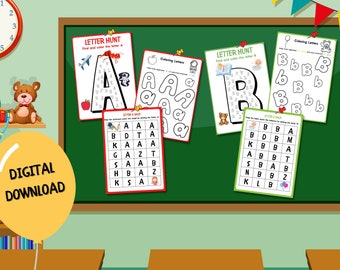 Alphabet Letters Tracing Worksheet Alphabet Busy Book - Etsy