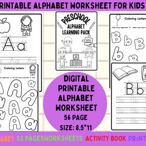 Alphabet Letters Tracing Worksheet Alphabet Busy Book Toodler Tracing ...