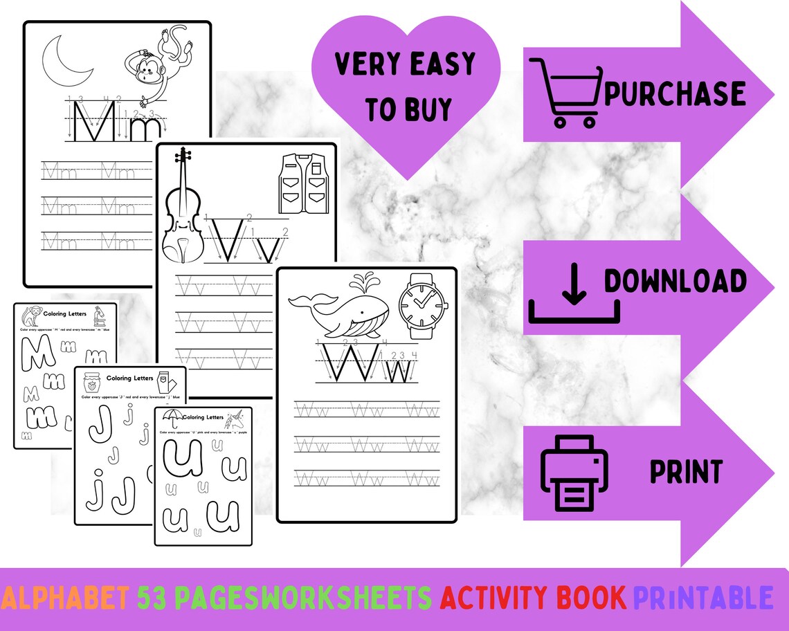 Alphabet Letters Tracing Worksheet Alphabet Busy Book Toodler Tracing ...